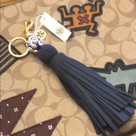Tory Burch | Accessories | Tory Burch Orbtassel Key Fob Nwts Navy ...